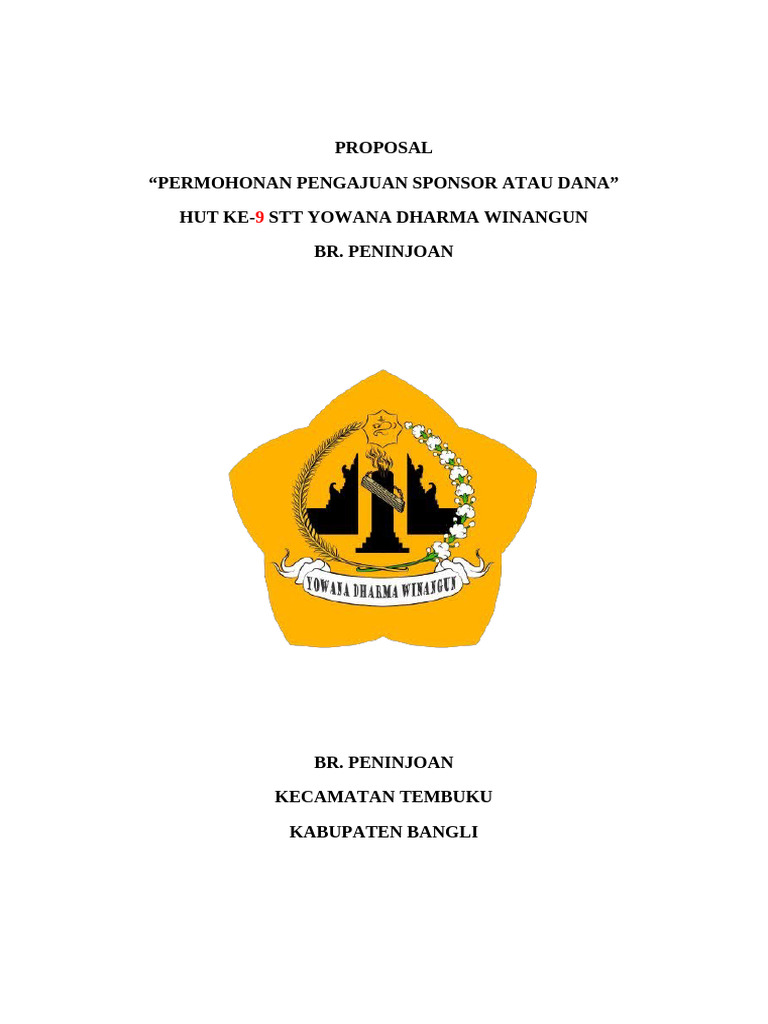 Proposal Ultah STT Ydw | PDF