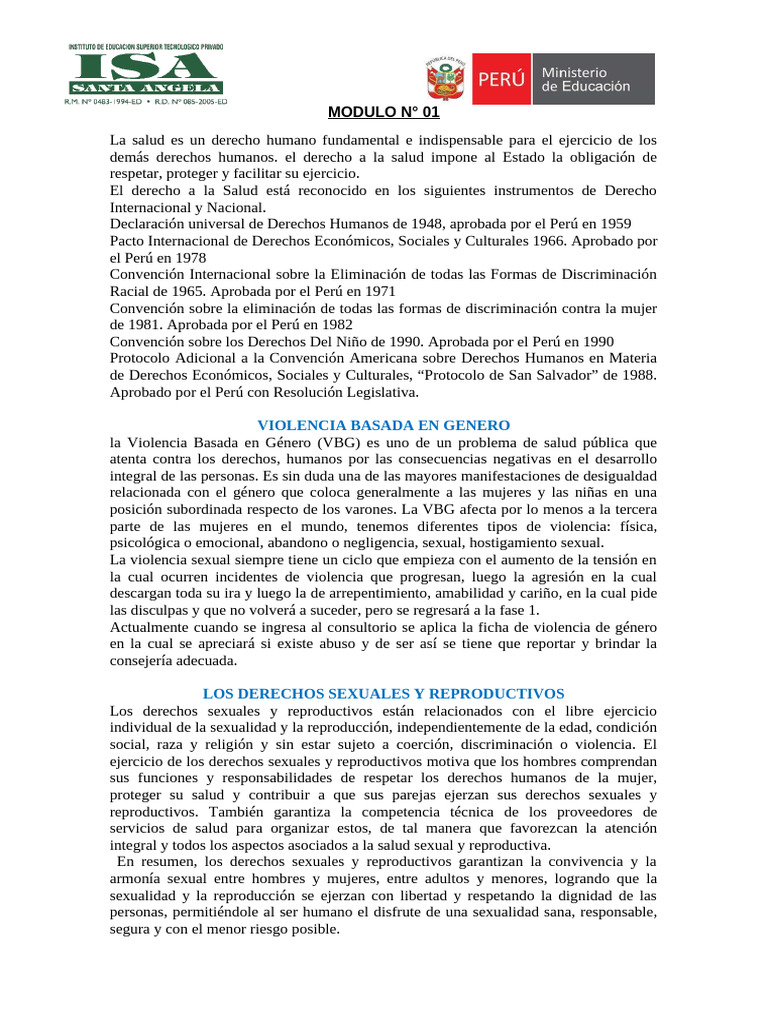 Modulo 1 Mujer | PDF