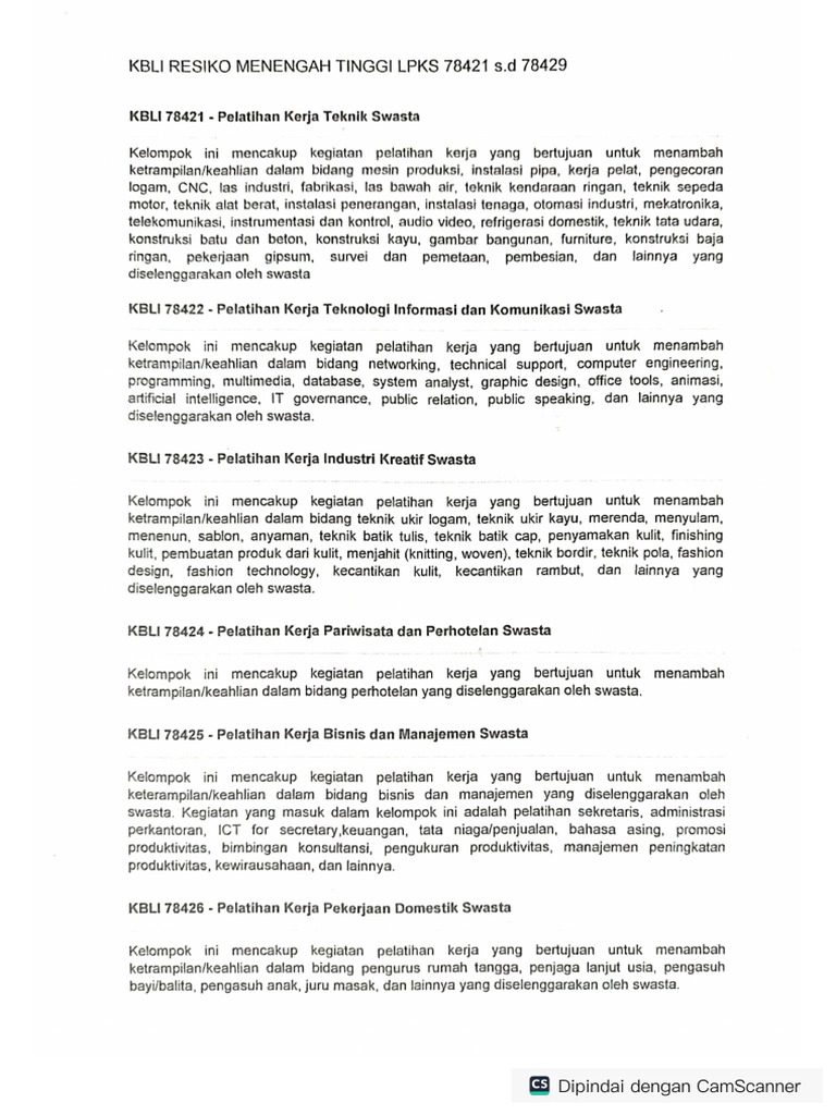 Kbli 78421 S.D 78429 | PDF