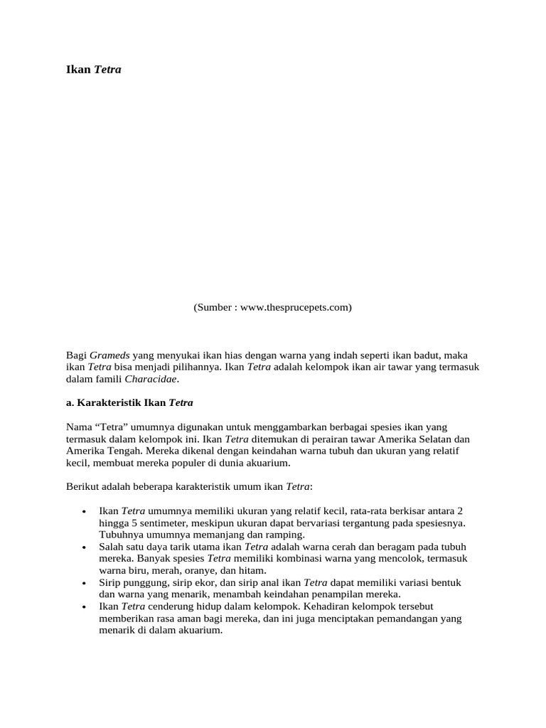 Ikan Tetra | PDF