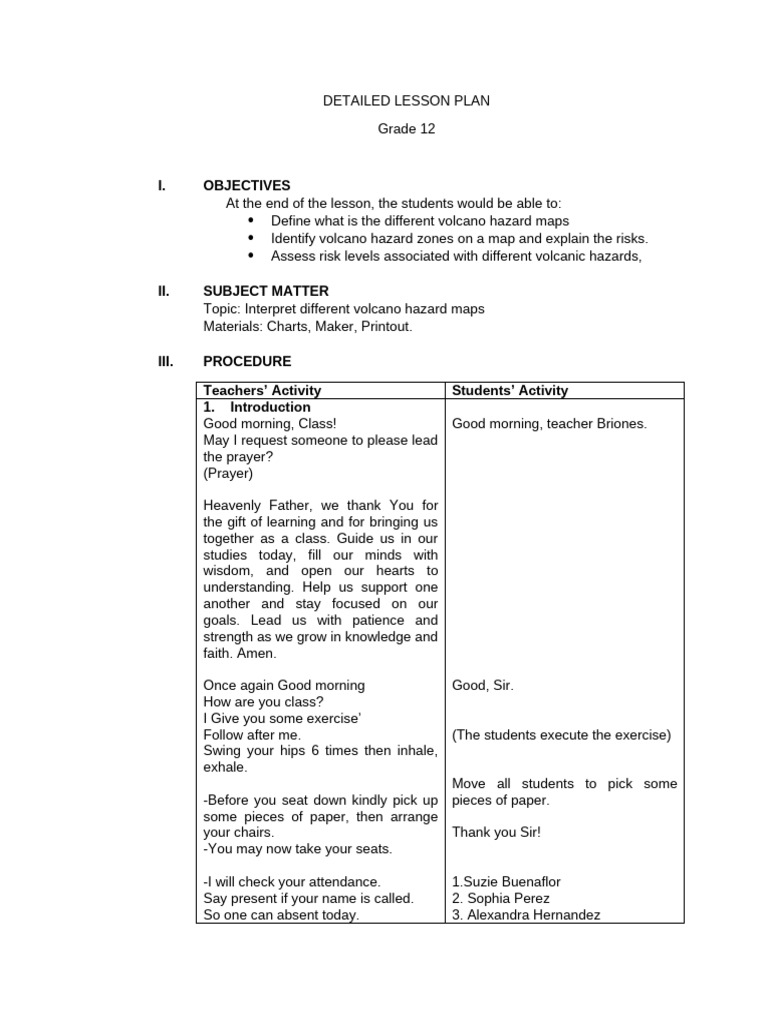 DETAILED LESSON PLAN New | PDF
