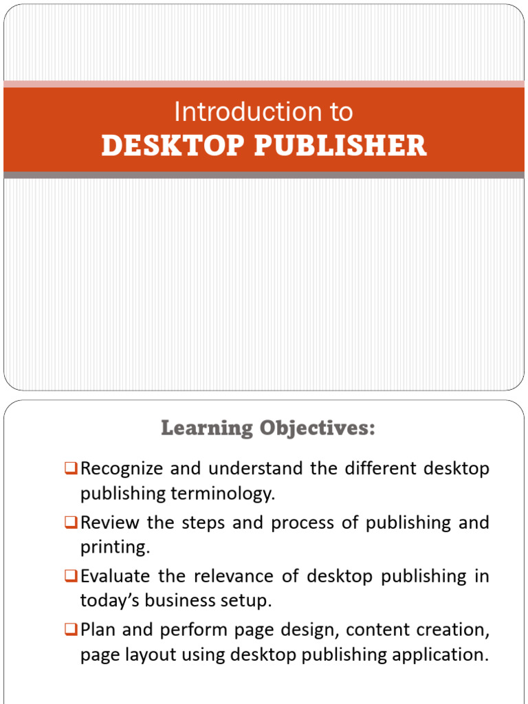 Introduction To Desktop Publishing | PDF