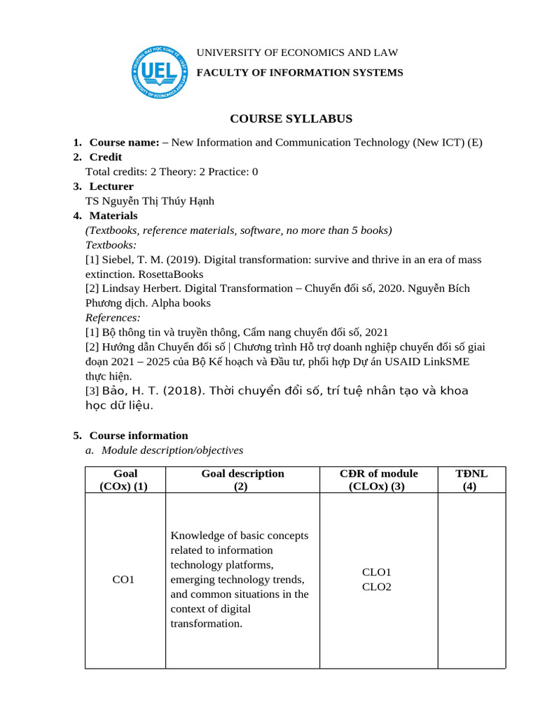 Syllabus General NewICT EN 2023 | PDF