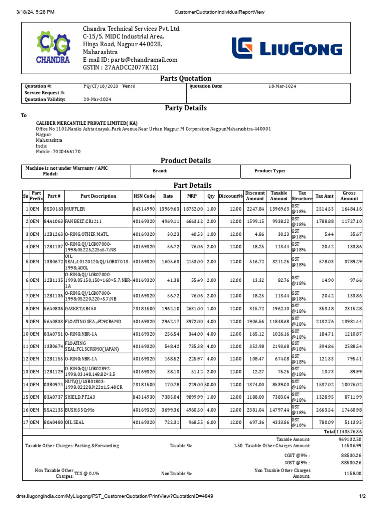 Caliber B230 Sasti PQ CT 18 QTN DT 18 March 2024 | PDF | Payments ...
