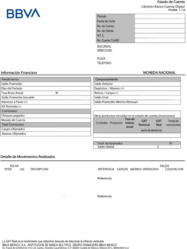 Estado de Cuenta Bbva Bancomer 1 5 | PDF