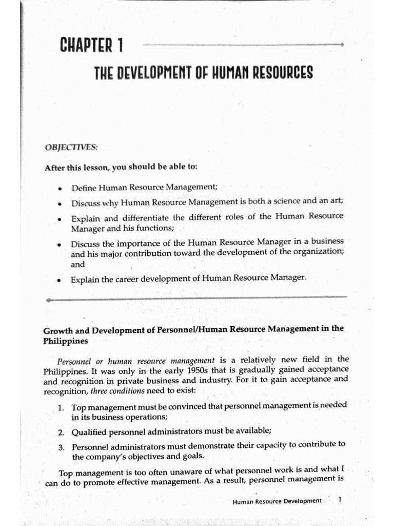 HRM 1 Chapter 1 | PDF