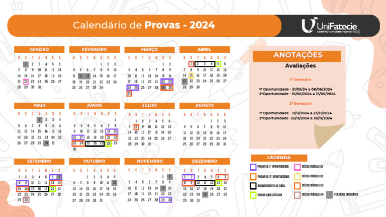 Calendário Acadêmico EAD 2024 Atualização | PDF