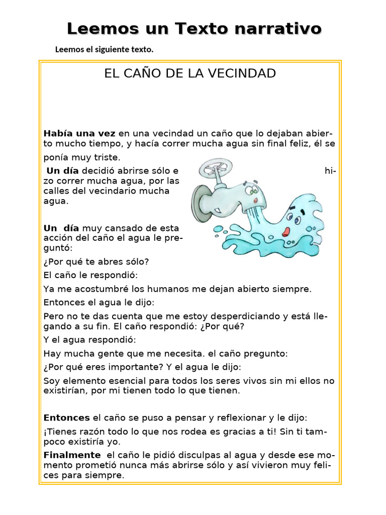 Cuento El Caño | PDF