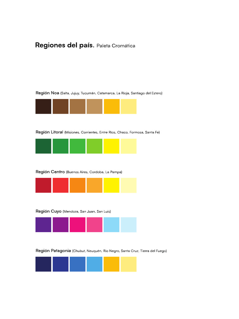 Paleta Cromatica - Regiones | PDF