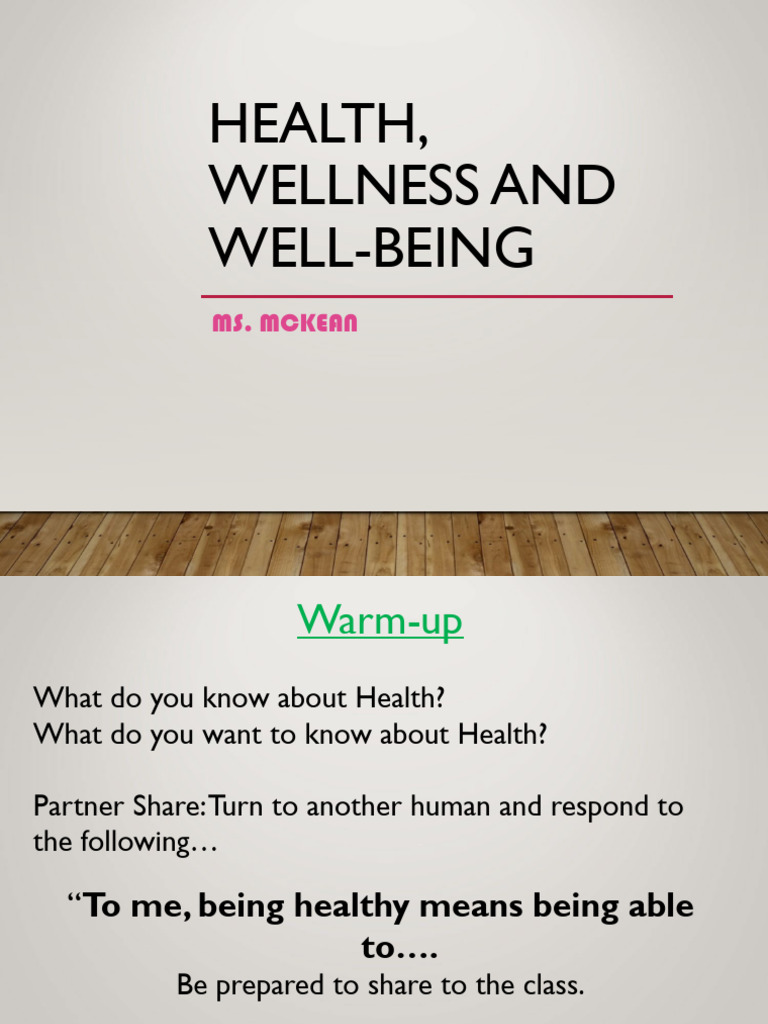 Health Wellness Wellbeing | PDF