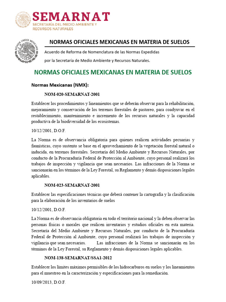 Normativas SEMARNAT | PDF