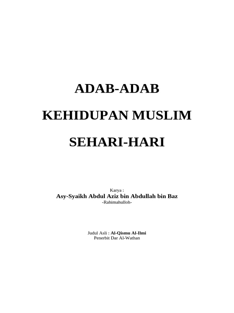Adab Kehidupan Sehari-hari Muslim | PDF | Abrahamic Religions | Semitic ...