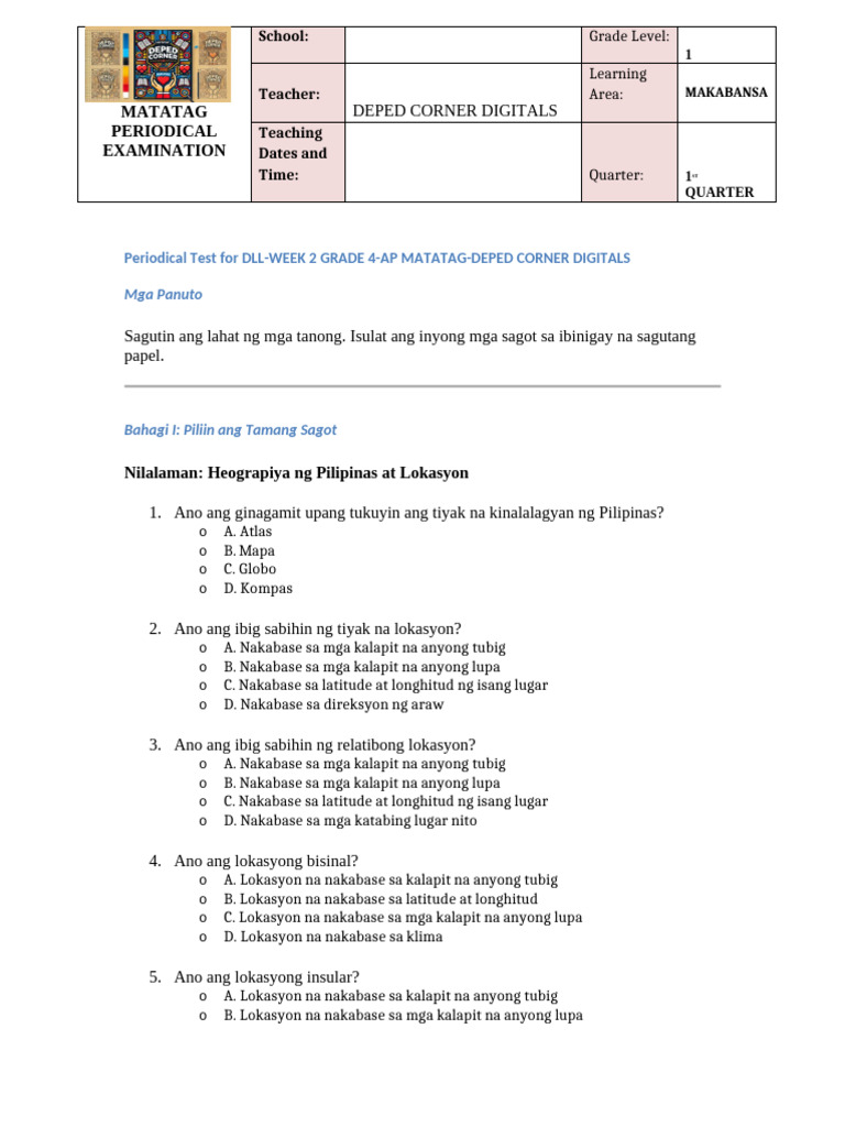 Pt-Week 2-Ap - Deped Corner Digitals | PDF