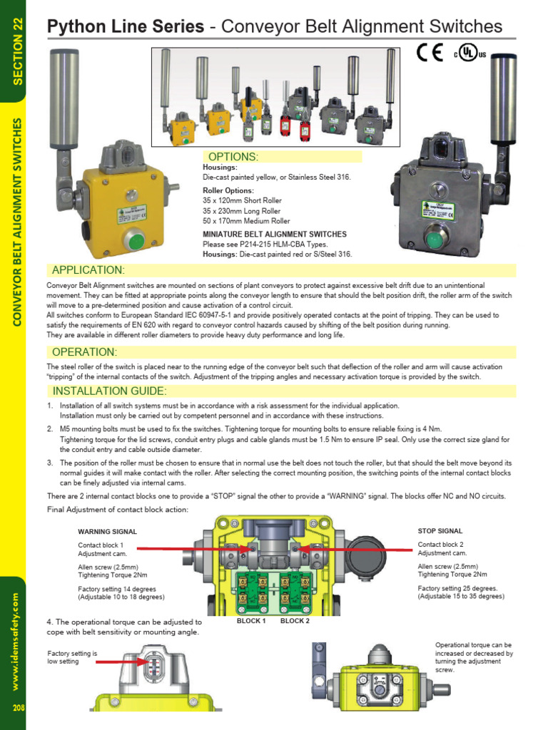 BELT-ALIGNMENT-SWITCHES-2018N | PDF