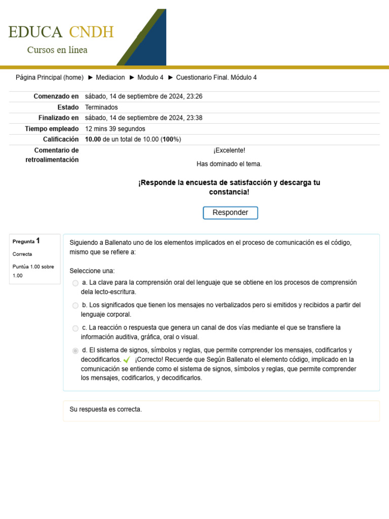 Cuestionario Final 2. Módulo 4 | PDF