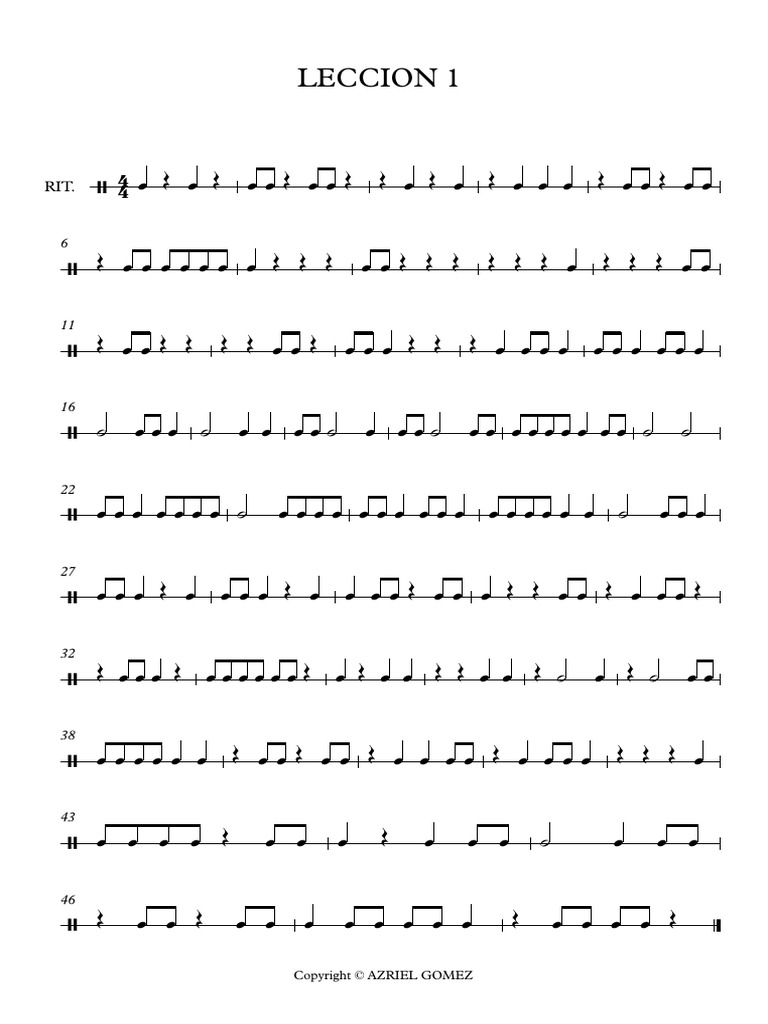 Leccion 1 Solfeo Ritmico - Partitura Completa | PDF