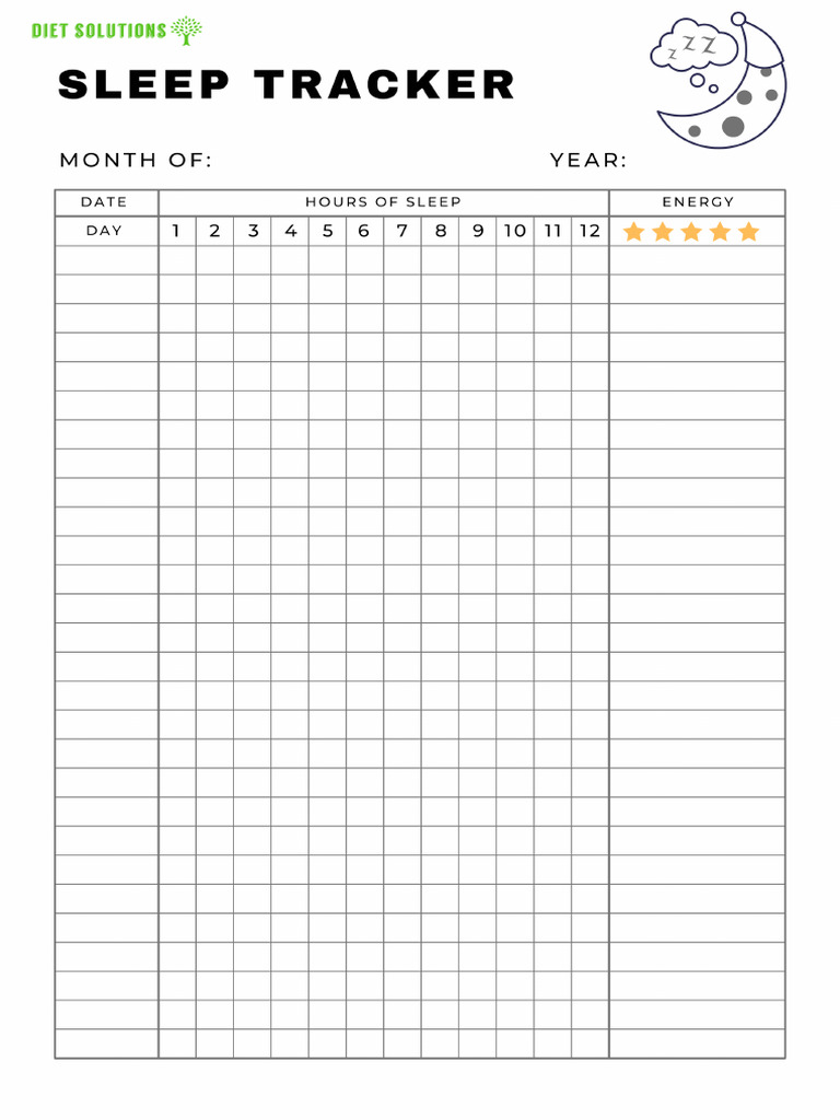 Sleep Tracker Template | PDF