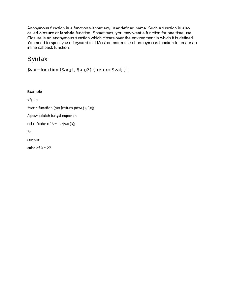 Anonymous Function Pdf