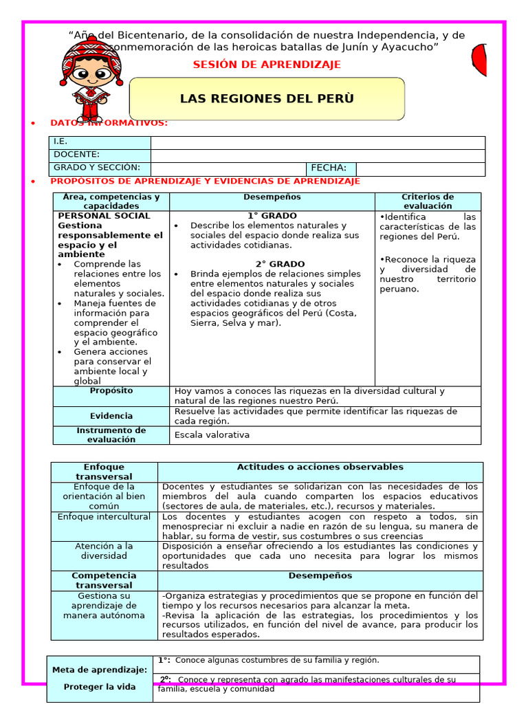 U4 s2 Sesion d1 Ps Las Regiones Del Peru | PDF U4 s2 Sesion d1 Ps Las Regiones Del Peru | PDF