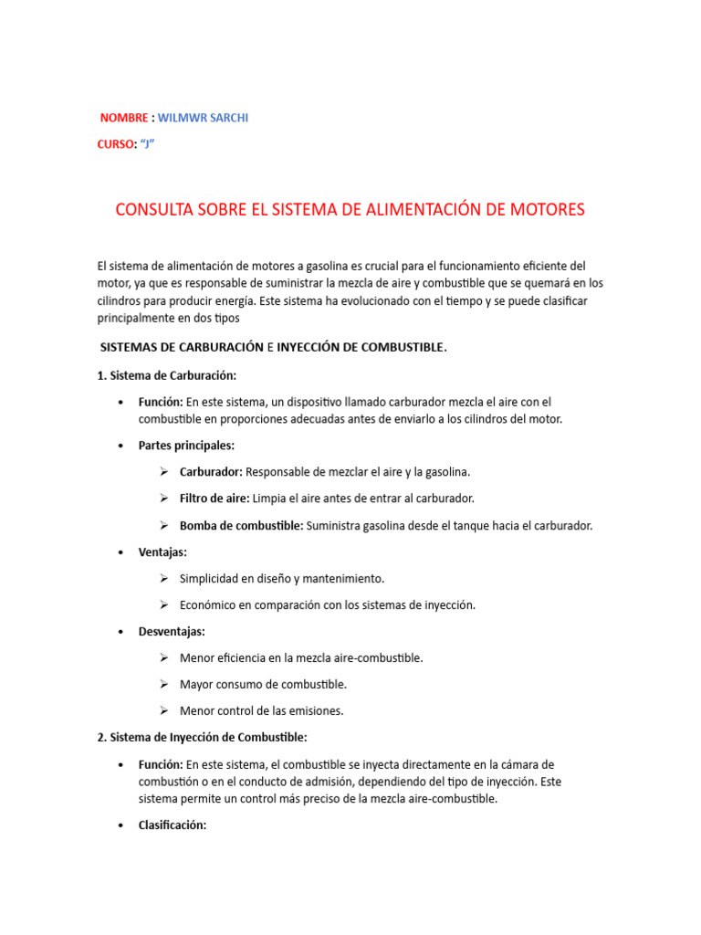 Sistemo de Motores Wilmer | PDF