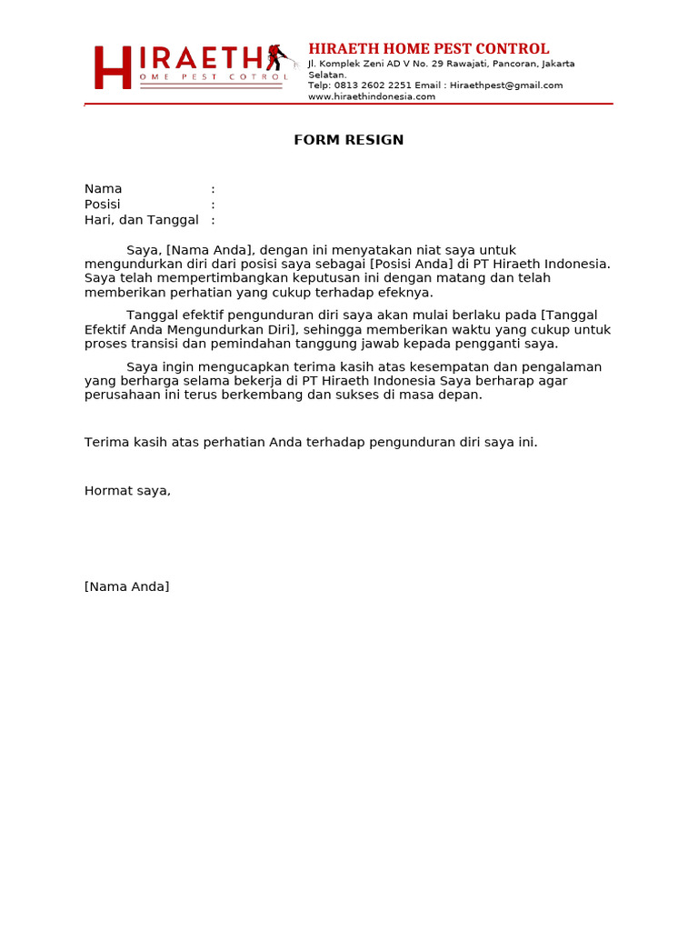 FORM RESIGN | PDF