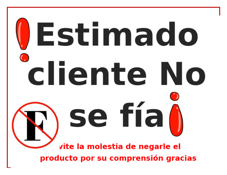 Carteles de "No se fía" para negocios | PDF