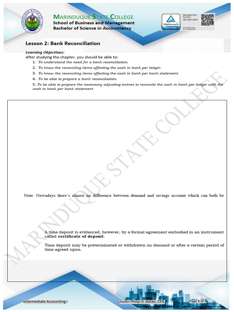 Bank Reconciliation Module PDF | PDF