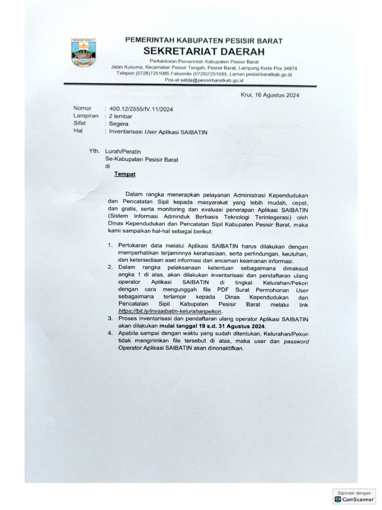 Surat Apk Sai Batin | PDF