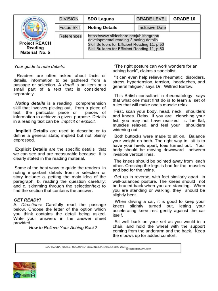 Reading Material 2 | PDF | Foot | Knee