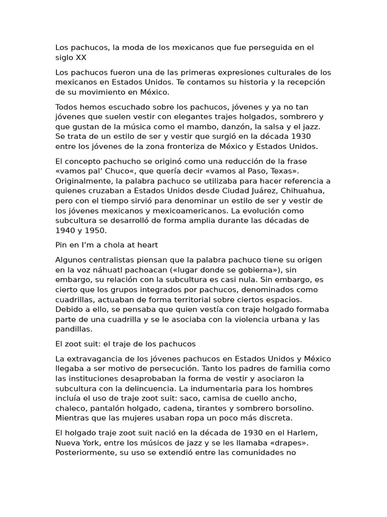 Pachucos | PDF