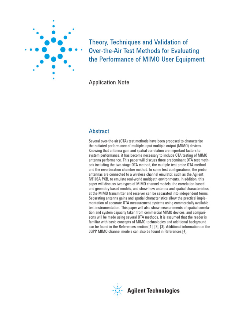 An OTA Test Methods For Evaluating The Performance of MIMO User ...