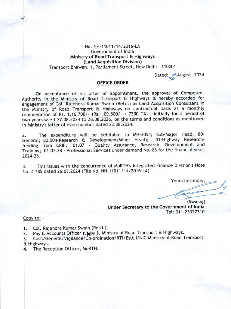 Office Order Regarding 0001 LA | PDF