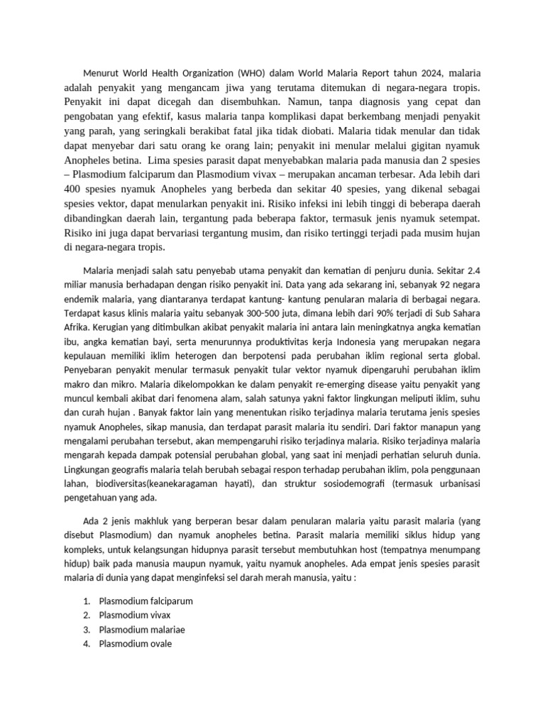 Definisi Malaria | PDF