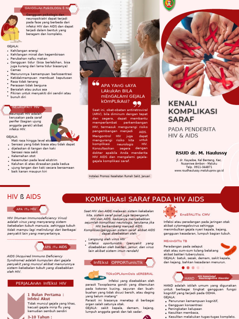 Leaflet - HIV AIDS Komplikasi Saraf - RSUD Dr. M. Haulussy | PDF