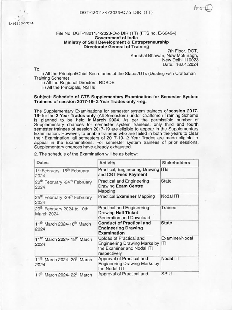 Notification and Time Table | PDF