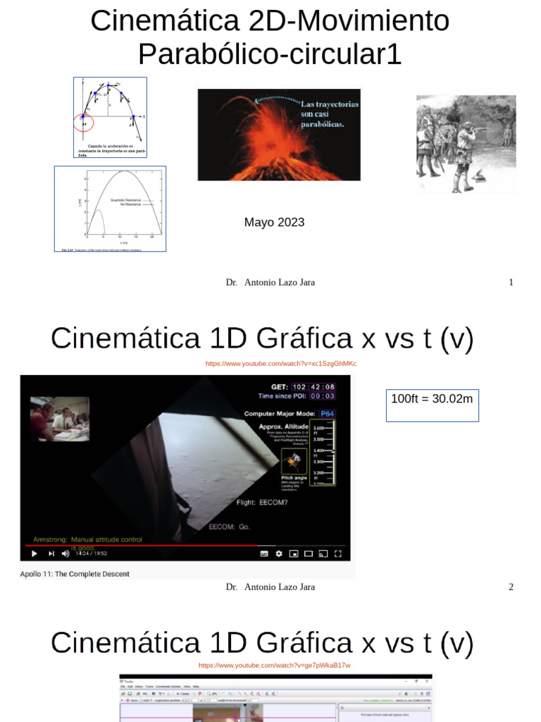 F1 Semana 4 Clase 2 Cinematica 2D 10mayo2023 | PDF