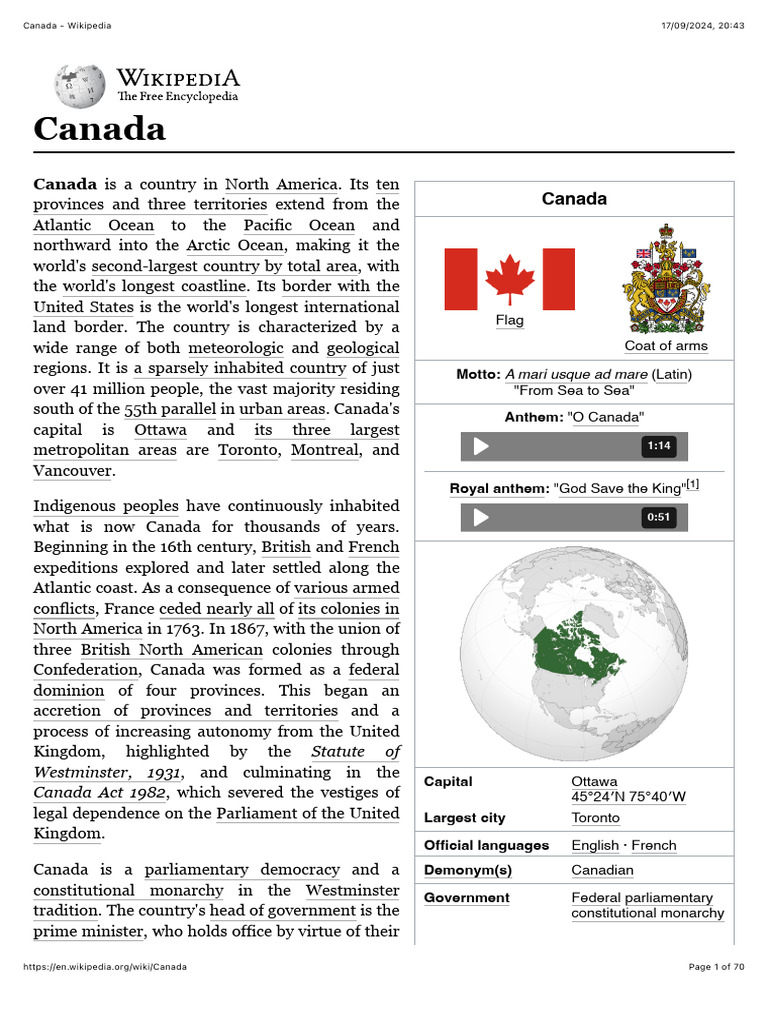 Canada - Wikipedia | PDF