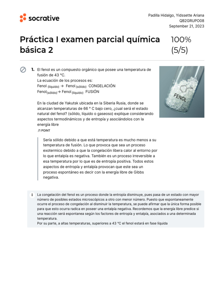 Práctica Parcial Química Básica 2 | PDF