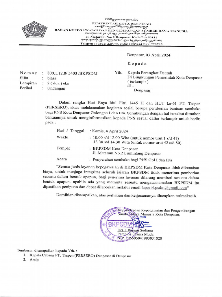 PEnyerahan SEmbaKO 2024 TasPeN | PDF