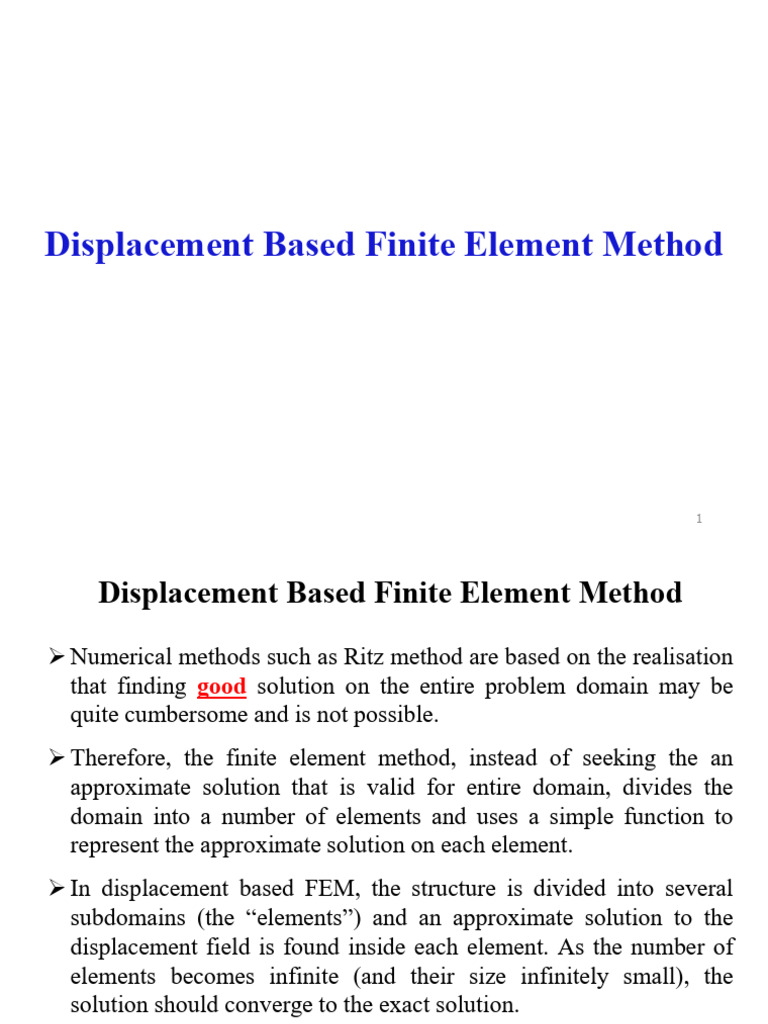CVE80018 Lecture 4 Displacement Based Finite Element Method | PDF