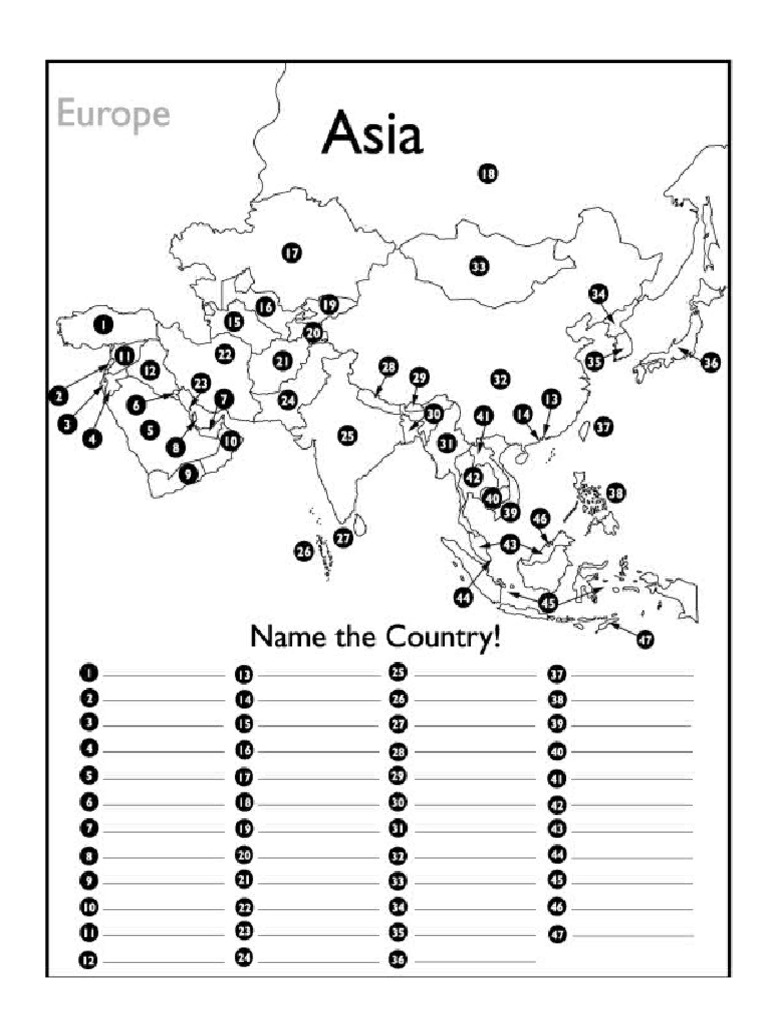 Blank Map of Asia | PDF