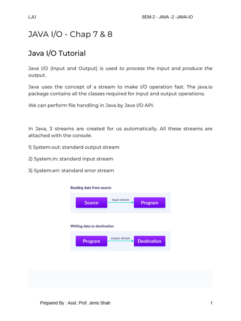 JAVA I_O | PDF