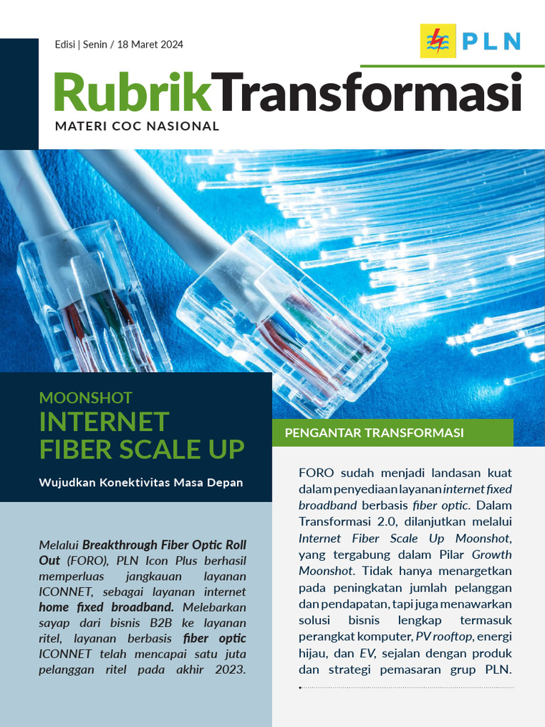 Materi CoC Nasional - Rubrik Transformasi - Internet Fiber Scale Up | PDF