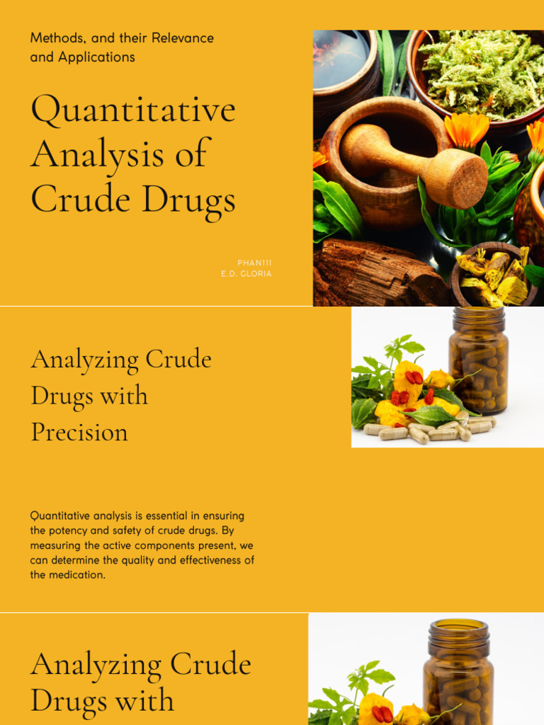 Quantitative Analysis of Crude Drugs | PDF