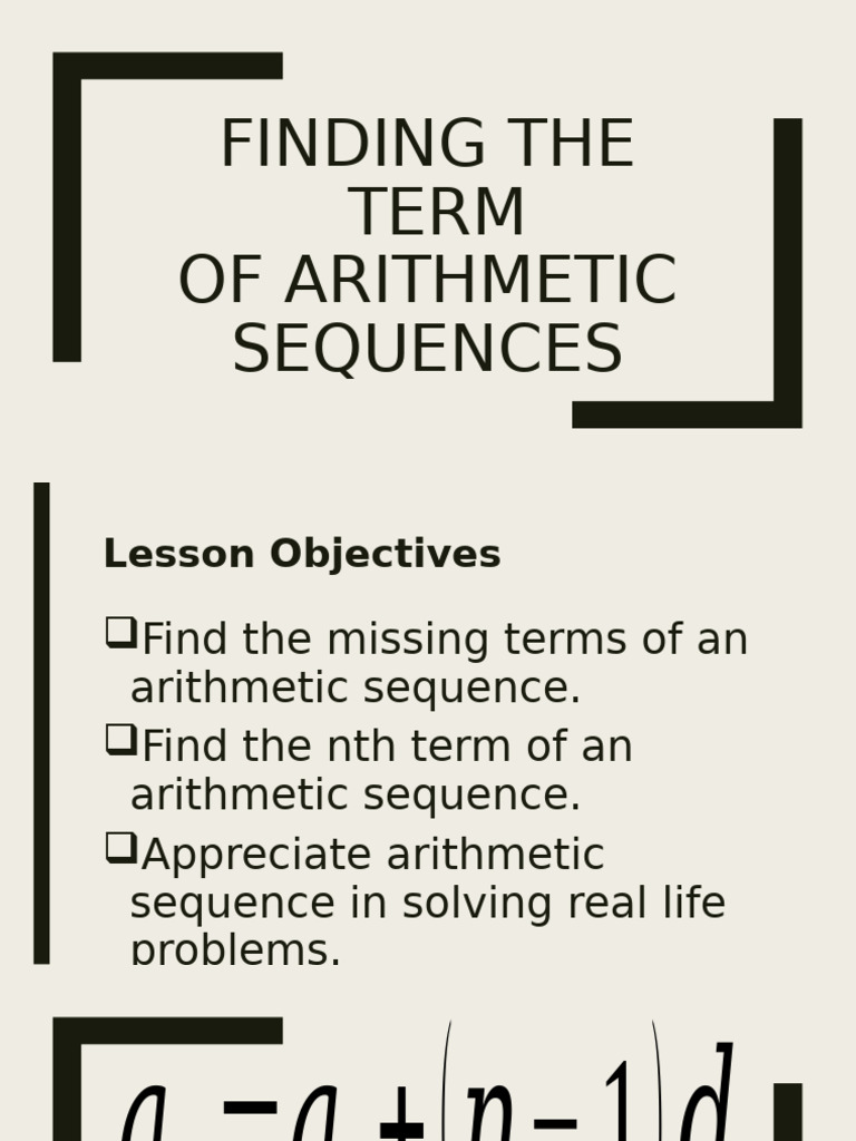 Arithmetic Sequence Finding The NTH Term | PDF