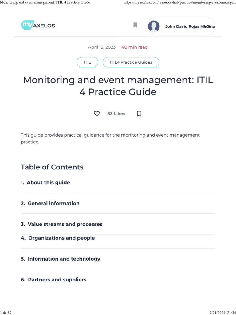 Monitoring And Event Management Itil 4 Practice Guide Pdf