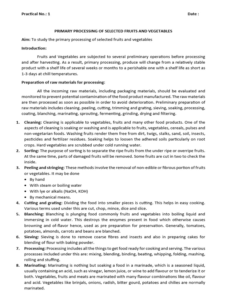 Food processing | PDF