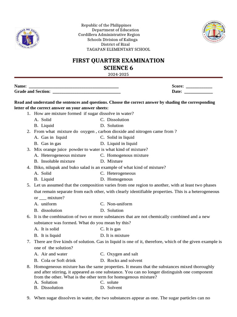 Science 6 With Tos | PDF