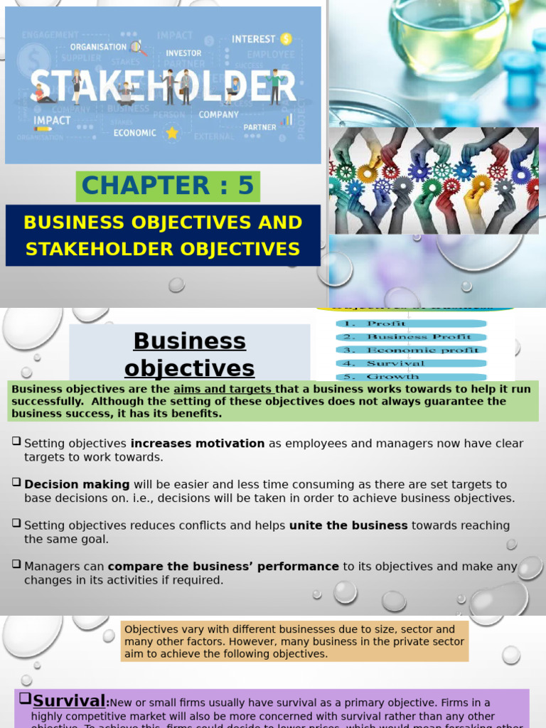 BS CHAP 5 Objectives of Business and Stakeholder | PDF