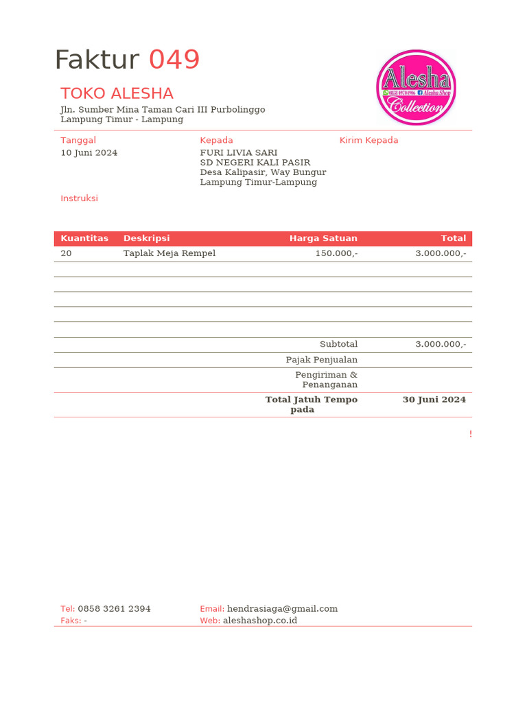 Faktur Penjualan | PDF